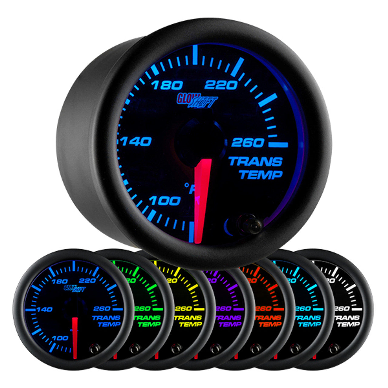 GlowShift - Black 7 Color Transmission Temperature Gauge – TT Stuff